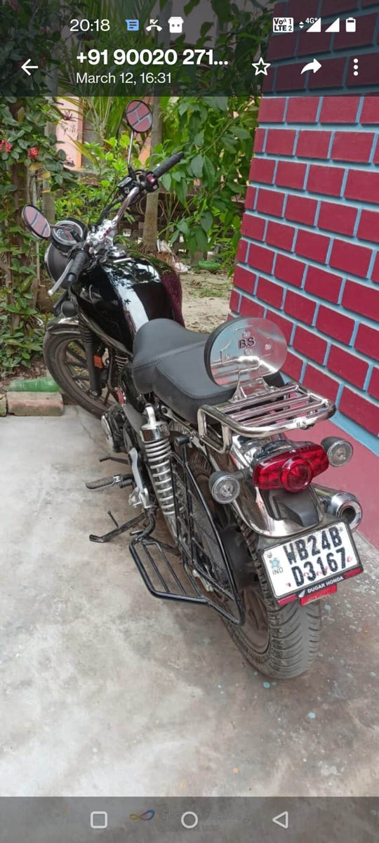 HONDA HNESS BACKREST WITH CARRIER (STAINLESS STEEL) | Two Wheeler ...